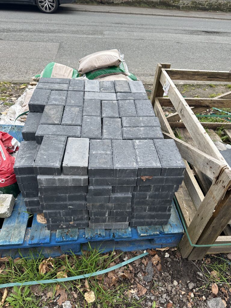 Block paving black